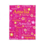 Pink yellow girls name Amelia flower blanket | Zazzle