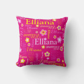 Pink yellow girls name Elliana name meaning Throw Pillow | Zazzle