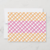 Pink & Yellow Orange Preppy Gingham Stationery Note Card | Zazzle