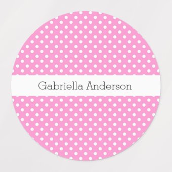 Pink Yellow Purple Polka Dot Kids' Labels | Zazzle