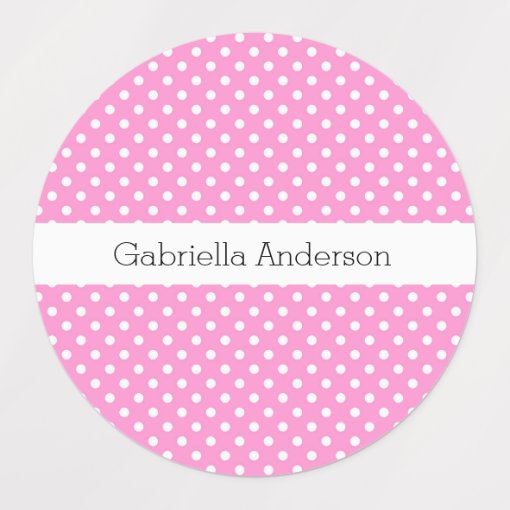 Pink Yellow Purple Polka Dot Kids' Labels | Zazzle