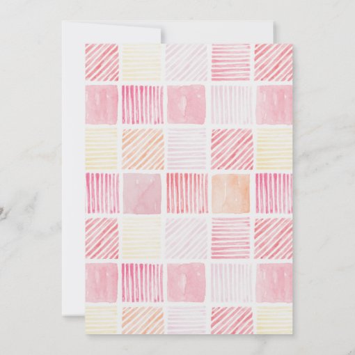 Pink Yellow Watercolor Baby Quilt Baby Shower Invitation | Zazzle