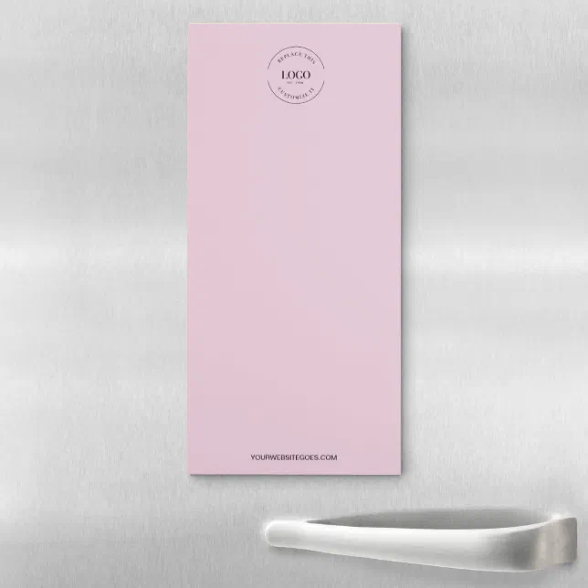Pink Your Logo and website Promotional Business Magnetic Notepad | Zazzle