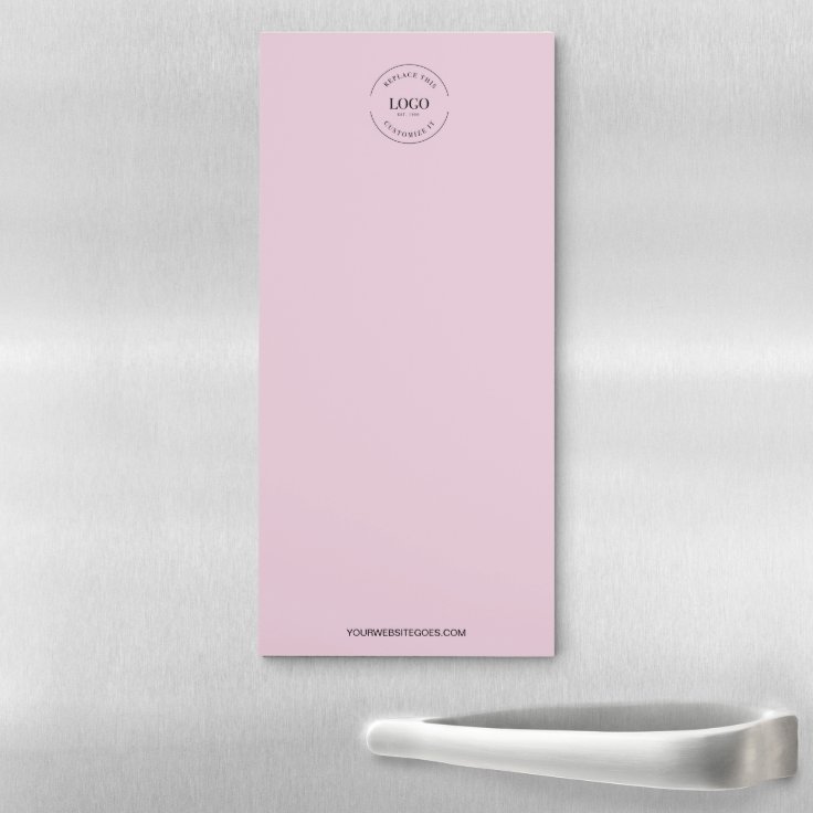 Pink Your Logo and website Promotional Business Magnetic Notepad | Zazzle