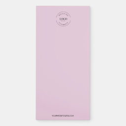 Pink Your Logo and website Promotional Business Magnetic Notepad | Zazzle