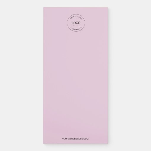 Pink Your Logo and website Promotional Business Magnetic Notepad | Zazzle