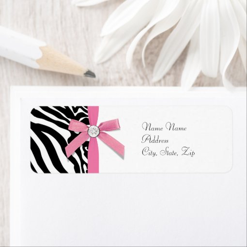Pink Zebra Address Labels | Zazzle