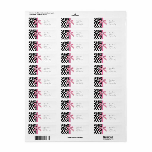 Pink Zebra Address Labels | Zazzle