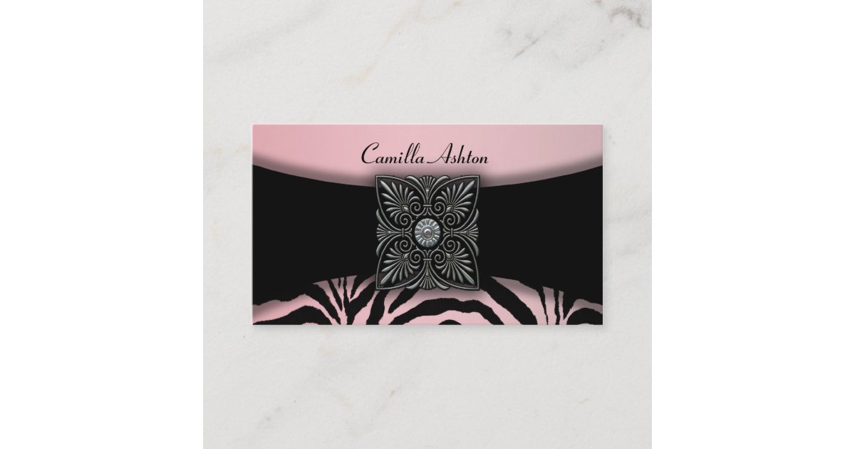 Pink Zebra Business Cards | Zazzle