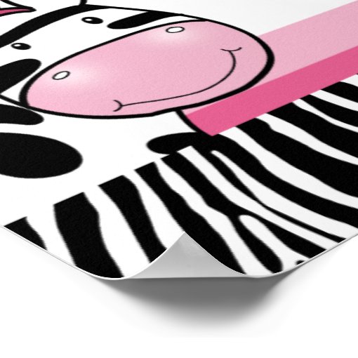 Pink Zebra Diva Custom Baby Shower Banner Poster | Zazzle