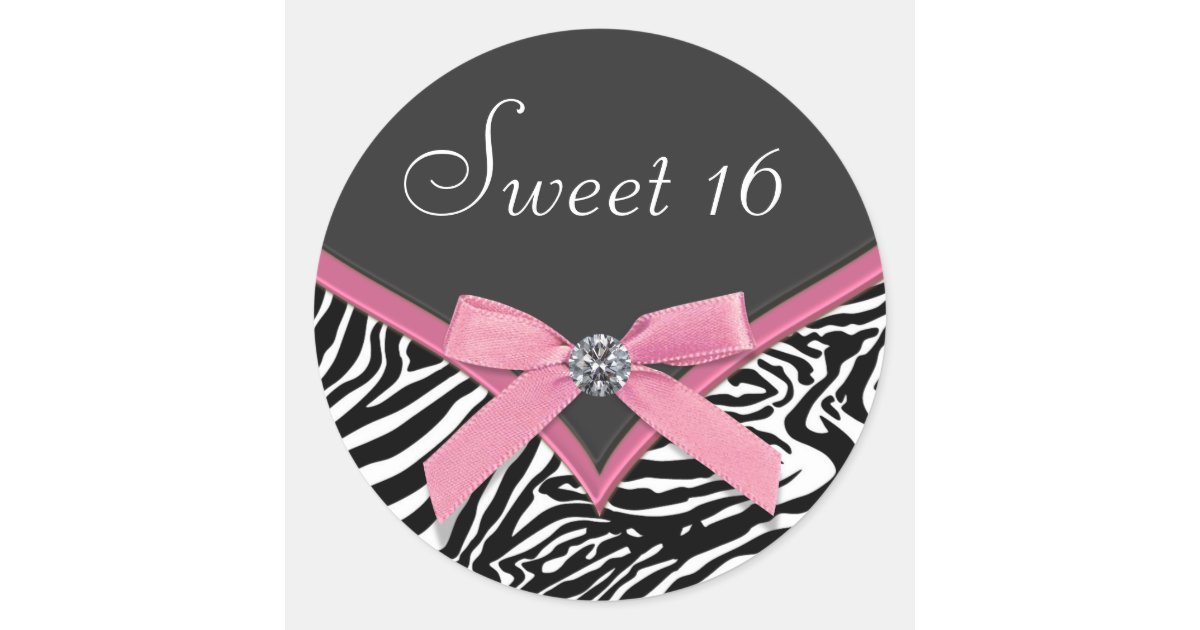 Pink Zebra Envelope Seal Sticker | Zazzle