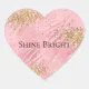Pink Zebra Gold Glitzy Glitter Heart Sticker | Zazzle
