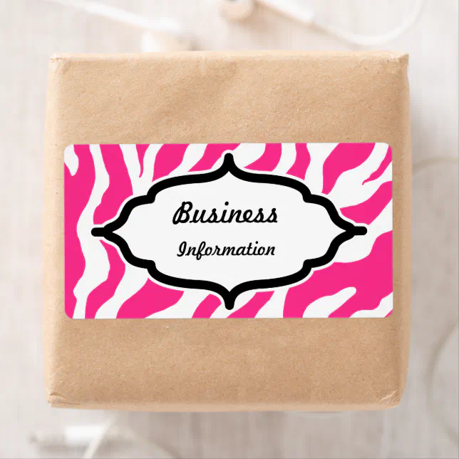 Pink Zebra Labels | Zazzle