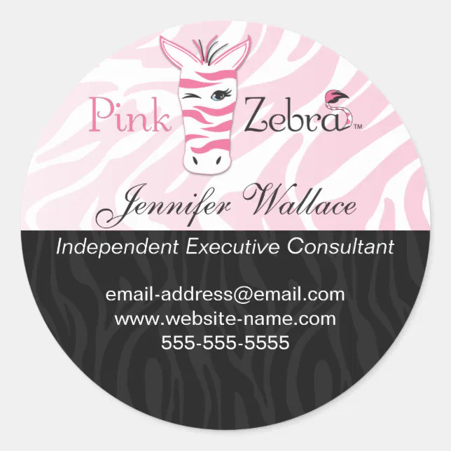 Pink Zebra Mailing or Packaging Classic Round Sticker | Zazzle