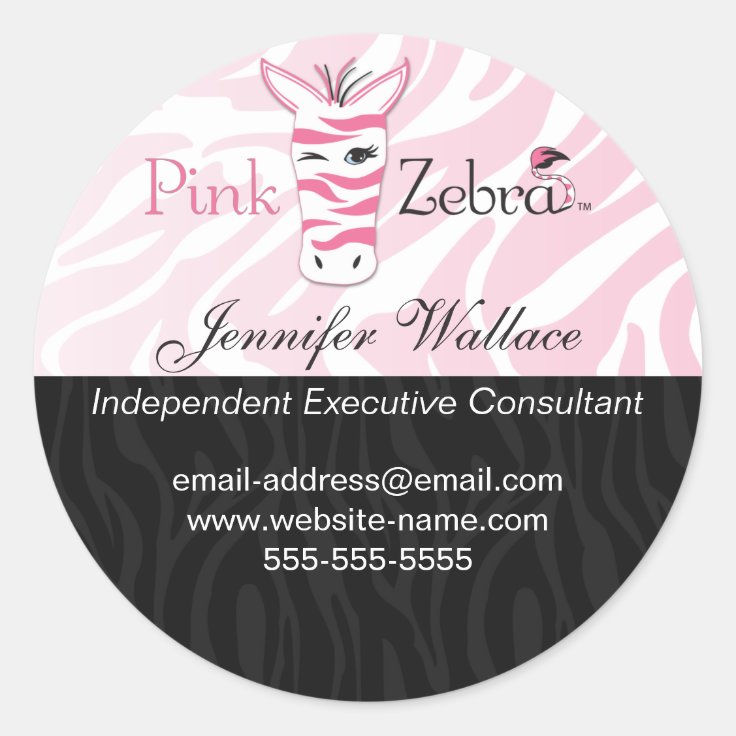 Pink Zebra Mailing or Packaging Classic Round Sticker | Zazzle