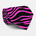 Pink Zebra Neck Tie | Zazzle
