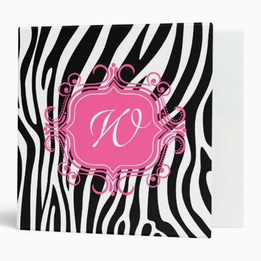 Pink & Zebra Print Binder | Zazzle
