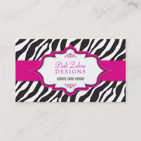Pink Zebra Ribbon Business Card | Zazzle.com