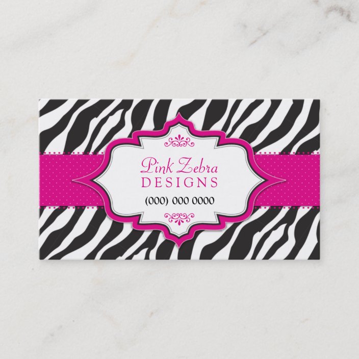Pink Zebra Ribbon Business Card | Zazzle.com