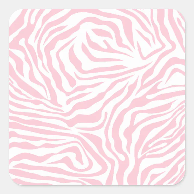 Pink Zebra Stripes Wild Animal Print Zebra Pattern Square Sticker | Zazzle