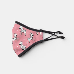 Pink Zebra Wild Animal Zoo Party Premium Face Mask | Zazzle