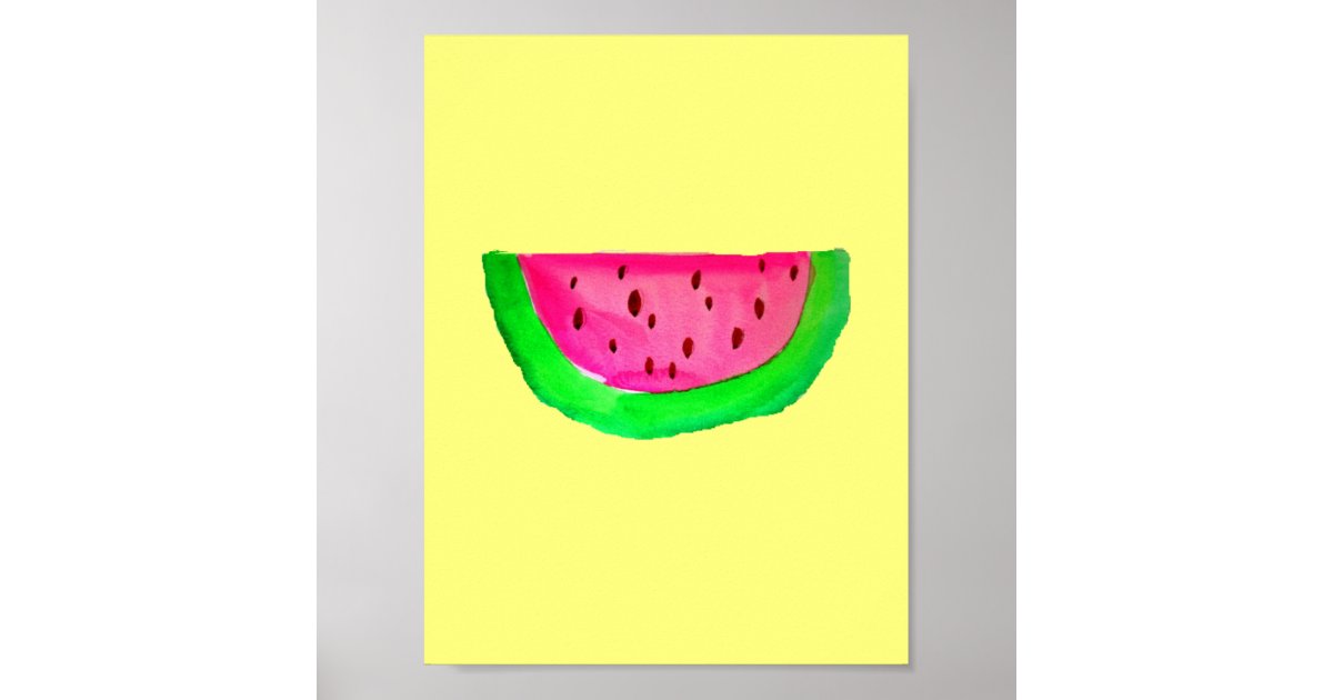 PinkWatermelon Pop Art painting poster | Zazzle