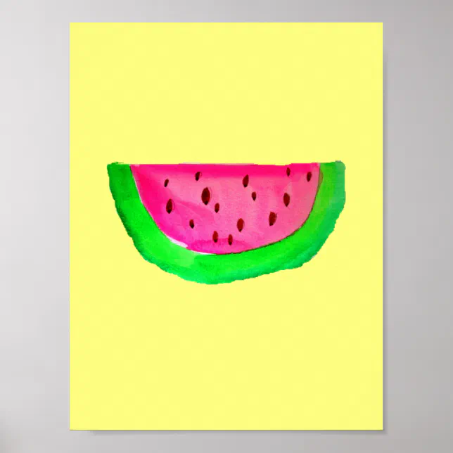 PinkWatermelon Pop Art painting poster | Zazzle