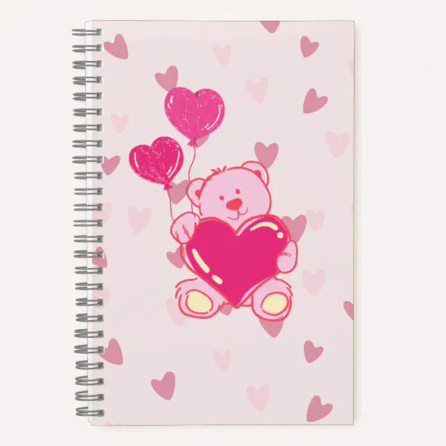 PINKY BEAR NOTEBOOK | Zazzle
