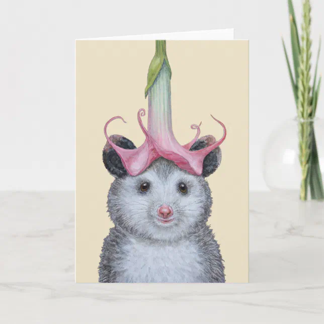 Pinky the opossum card | Zazzle