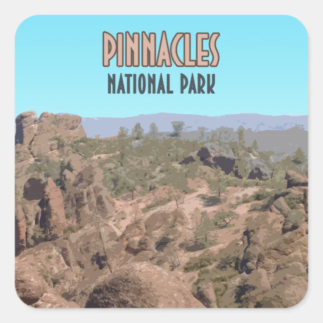Pinnacles National Park California Square Sticker | Zazzle