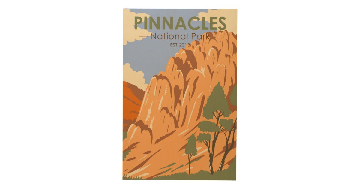 Pinnacles National Park California Vintage Wood Wall Art | Zazzle