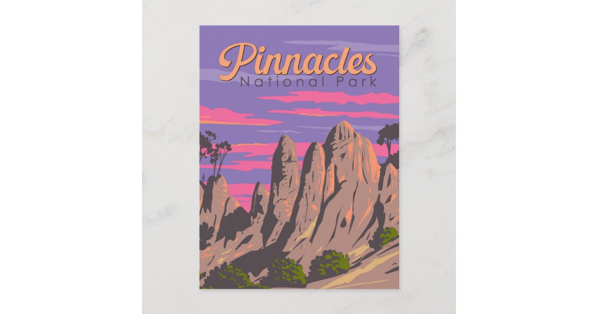 Pinnacles National Park Illustration Travel Art Postcard | Zazzle