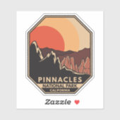 Pinnacles National Park Minimal Retro Emblem Sticker | Zazzle