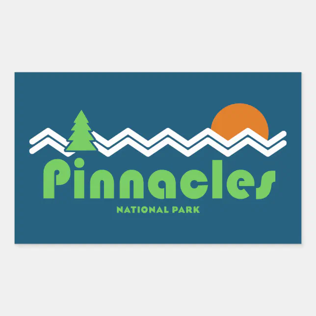 Pinnacles National Park Retro Rectangular Sticker | Zazzle