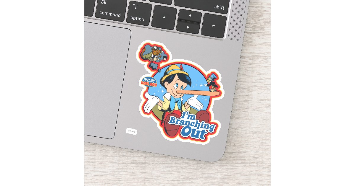 Pinocchio | I'm Branching Out Sticker | Zazzle