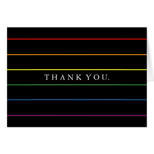Pinstripe Rainbow Lgbt Custom Thank You