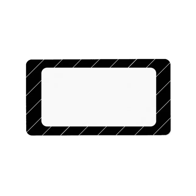 Pinstriped Black and White Blank Address Labels | Zazzle