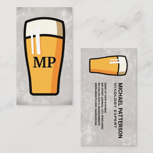 Pint of Beer Logo Business Card | Zazzle