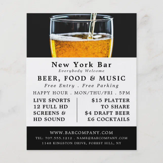 Pint of Beer, Pub/Brewery Advertising Flyer | Zazzle
