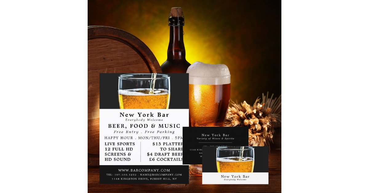 Pint of Beer, Pub/Brewery Advertising Flyer | Zazzle