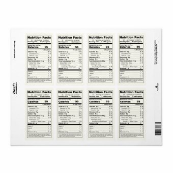Pint Size Jar of Jelly Food Nutrition Facts Label | Zazzle