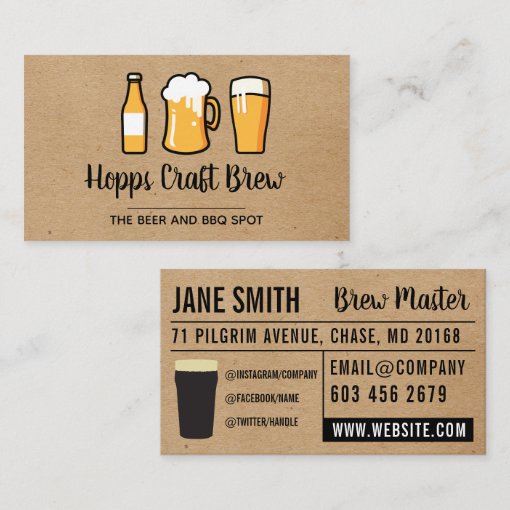 Pints of Beers Business Card | Zazzle