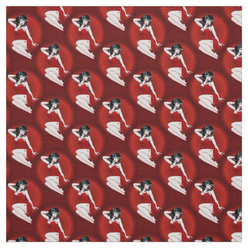 Pinup Fabric Retro Pin Up Girl Fabrics | Zazzle