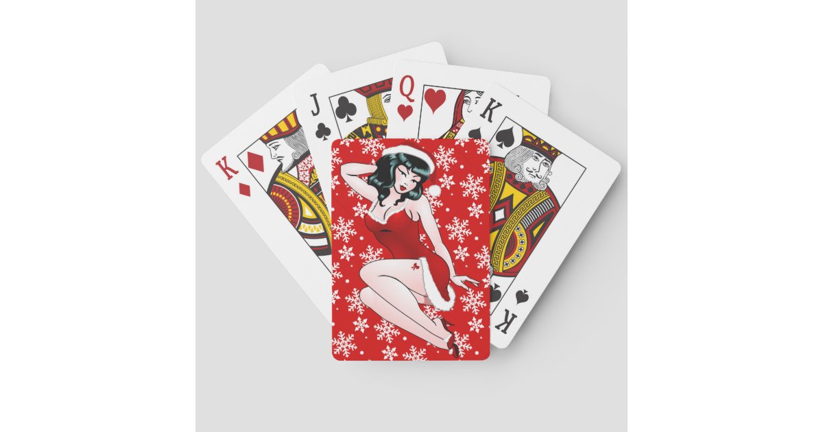Pinup Girl Cards Retro Christmas Pinup Cards | Zazzle