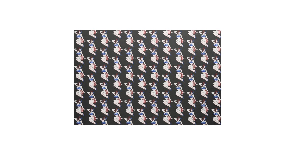 Pinup Girl Fabric USA Pin Up Girl Fabrics | Zazzle.com