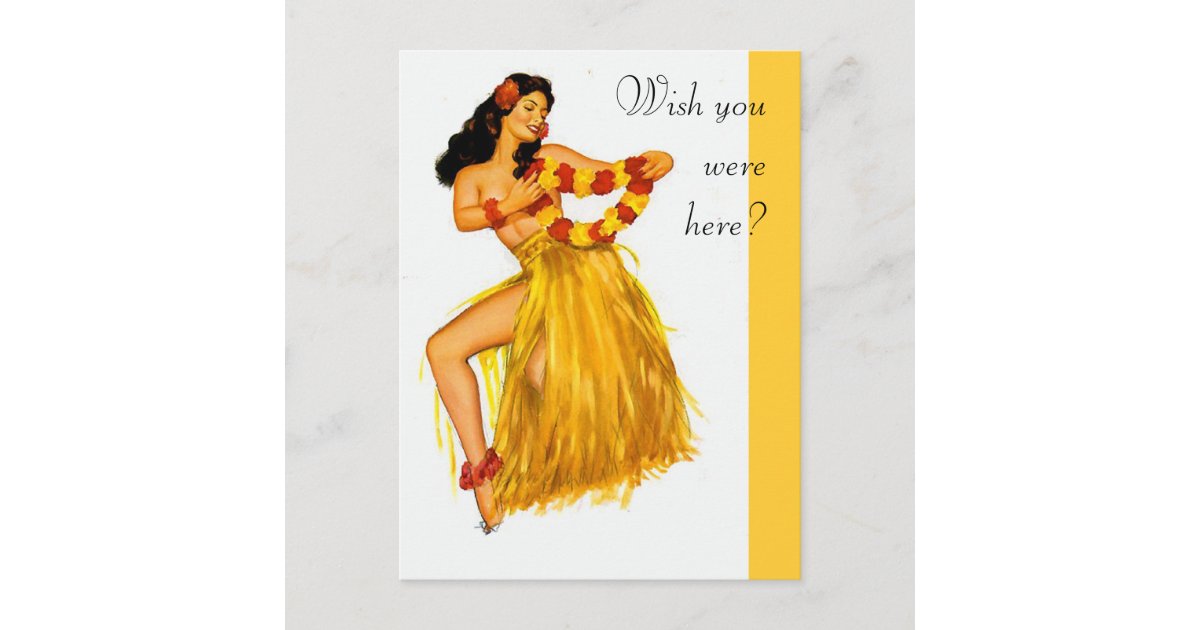 Pinup Hula Postcard Zazzle