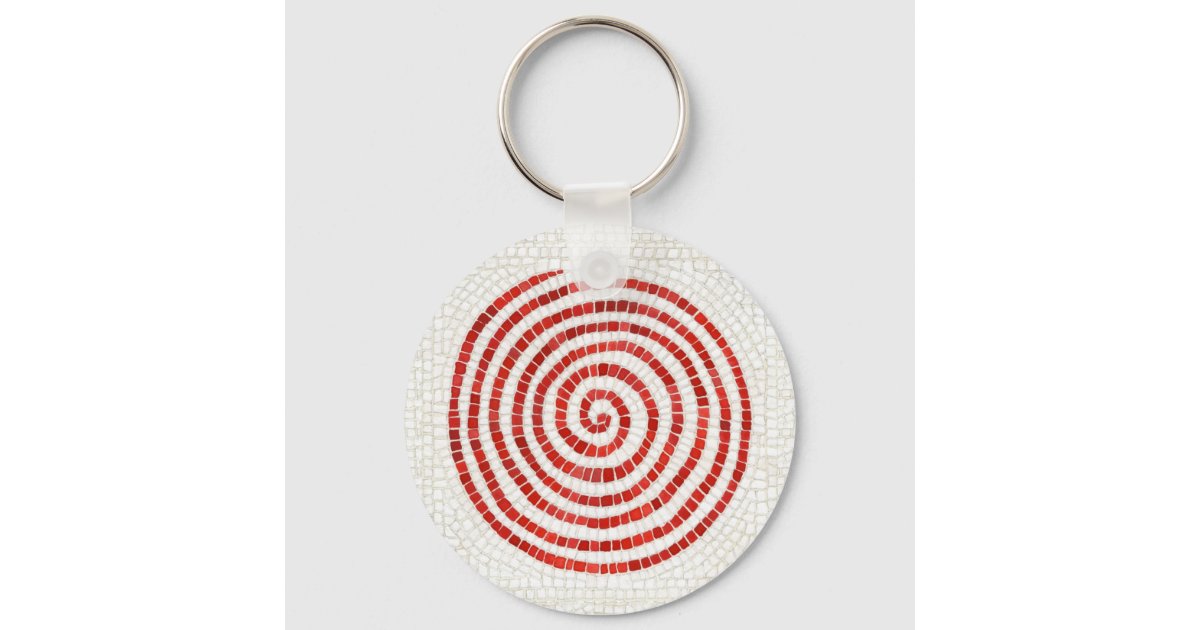 PINWHEEL MOSAIC Metal Circle Keychain | Zazzle