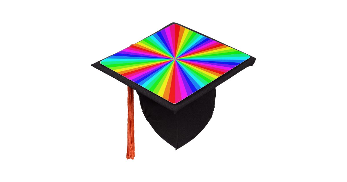PINWHEEL RAINBOW GRADUATION CAP TOPPER | Zazzle