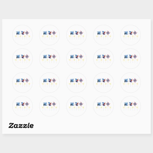 Pinwheels & Sparklers Classic Round Sticker | Zazzle