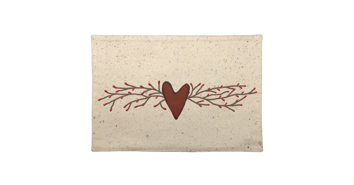 Pip Berry Heart Placemat | Zazzle